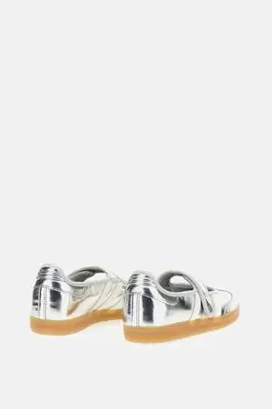 ADIDAS ORIGINALS Samba Jane W Metallic Leather Mary Jane Sneakers - Silver