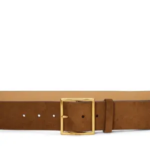 Ralph Lauren Sueded Calfskin Square Buckle Belt