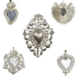 LILA RASA Antique Ex-voto Heart Mirror Collection - Silver