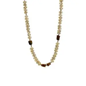 AMONTA Citrine And Tiger's Eye Necklace With Gold-filled Details - Brown/gold/yellow
