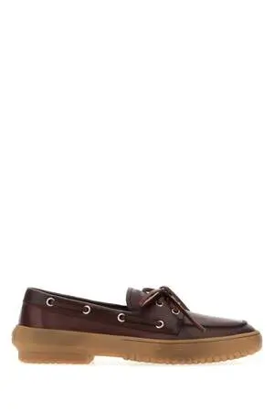 Miu Miu Chocolate Leather Loafers - Brown