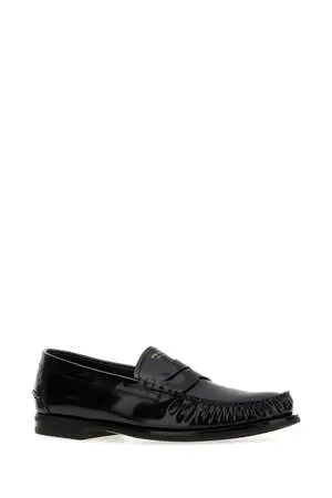 Prada Leather Loafers - Black
