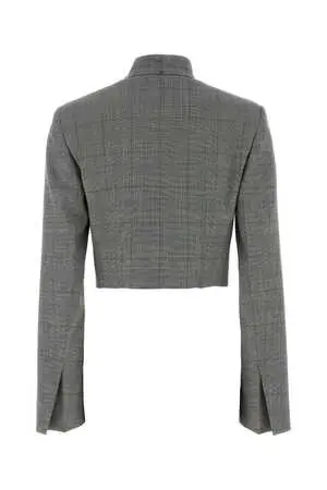 Sportmax Embroidered Stretch Wool Cropped Blazer