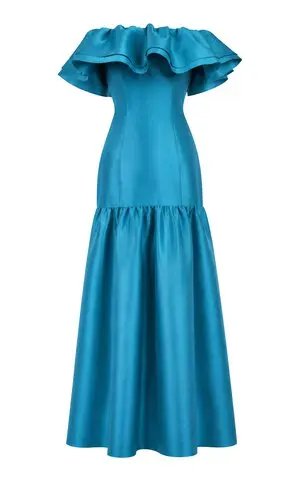 REDONDO BRAND Lara Maxi Dress Off-the-shoulder Ruffled Gown