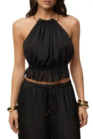 JLUXLABEL Moonlit Coast Halter Top - Black