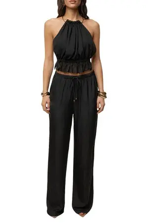 JLUXLABEL Moonlit Coast Halter Top - Black