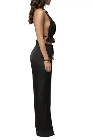 JLUXLABEL Moonlit Coast Halter Top - Black