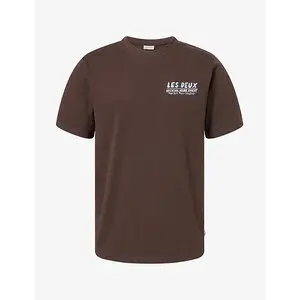 LES DEUX Record Cotton T-shirt - Brown