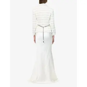 SELF-PORTRAIT Bouclé And Satin Maxi Dress