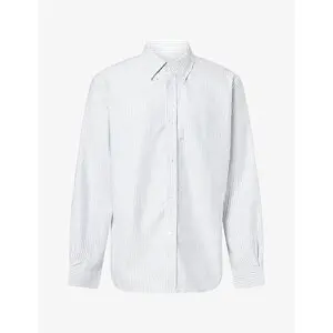 PALMES Deuce Striped Cotton Oxford Shirt - Blue Stripe