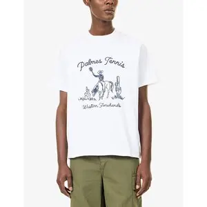 PALMES Western Brand-embroidered Cotton T-shirt