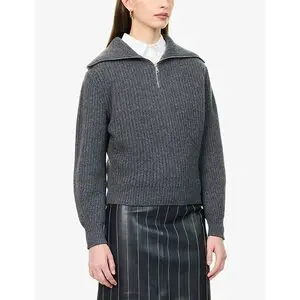 Max Mara Ribbed Wool Half-zip Jumper