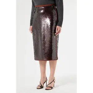 Marina Rinaldi Sequined Jersey Midi Skirt