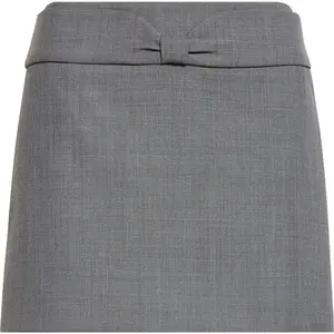 SHUSHU/TONG Lace Trim Pleated Skirt - Grey