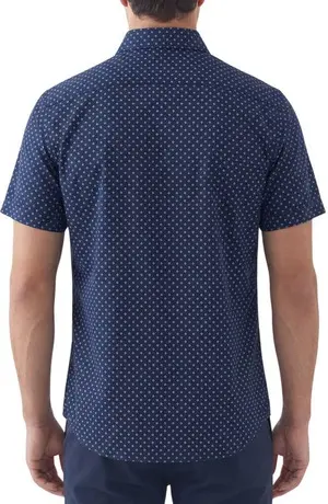 REPORT COLLECTION Geometric Print Performance Short Sleeve Shirt