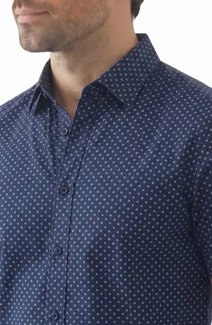 REPORT COLLECTION Geometric Print Performance Short Sleeve Shirt