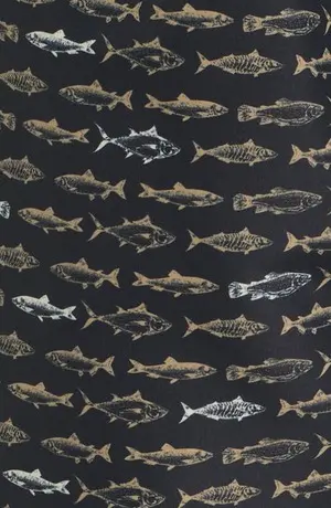 BOSS Danio Fish Print Swim Trunks - Black
