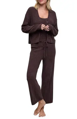 Barefoot Dreams Pointelle Cardigan - Umber