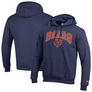Champion Chicago Bears Powerblend Arch Over Logo Hoodie - Navy
