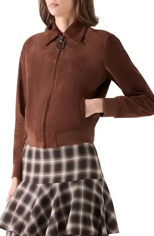 Akris Suede Bomber Jacket