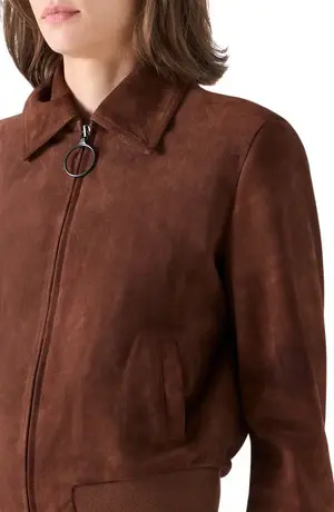 Akris Suede Bomber Jacket