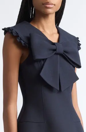SHUSHU/TONG Big Bow Wool Minidress
