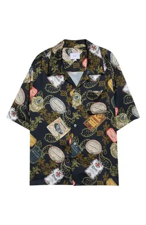 Rhude Vin Bandana Print Camp Shirt - Black Multi