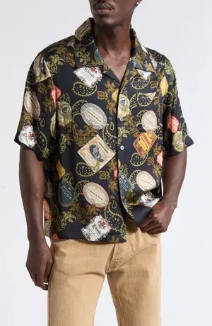 Rhude Vin Bandana Print Camp Shirt - Black Multi