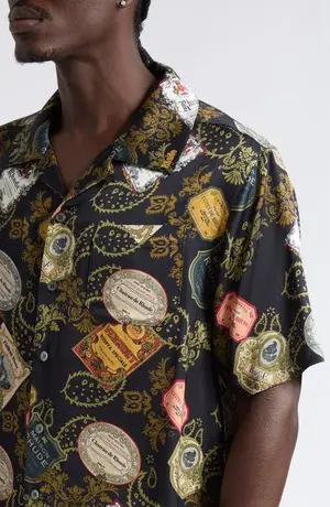Rhude Vin Bandana Print Camp Shirt - Black Multi