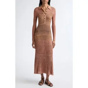Zimmermann Mouliné Rib Polo Sweater Dress - Chocolate Multi