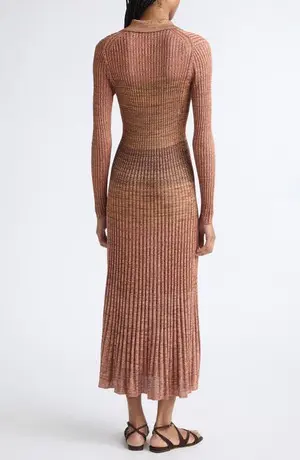 Zimmermann Mouliné Rib Polo Sweater Dress - Chocolate Multi