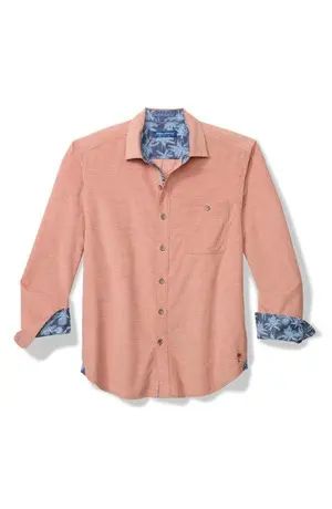Tommy Bahama Coastline Cord Cotton Button-up Shirt - Faded Rose
