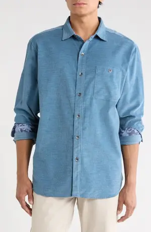 Tommy Bahama Coastline Cord Cotton Button-up Shirt - Kingfish