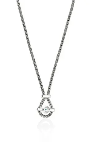 John Hardy Sterling Swiss Blue Topaz Pendant Necklace