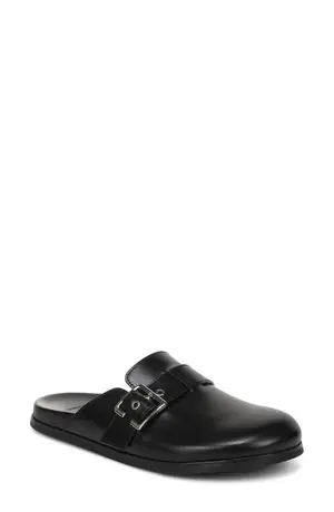 Vince Leon Leather Loafer Mule - Black