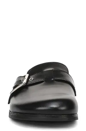 Vince Leon Leather Loafer Mule - Black