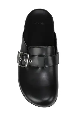 Vince Leon Leather Loafer Mule - Black