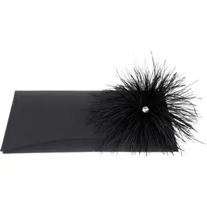 Nina Zosia Feather Trim Clutch - Black