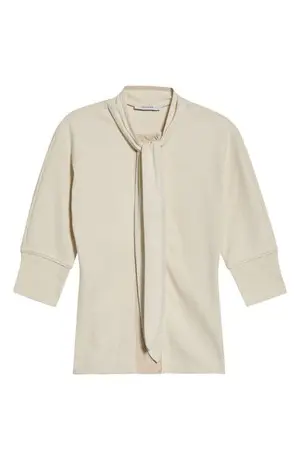 LEMAIRE Ascot Rib Stretch Cotton & Linen T-shirt - Enoki