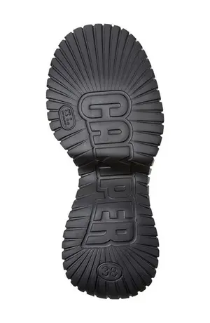 Camper Leather Derby With Chunky Ribbed Sole - Black