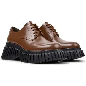 Camper Leather Derby With Chunky Ribbed Sole