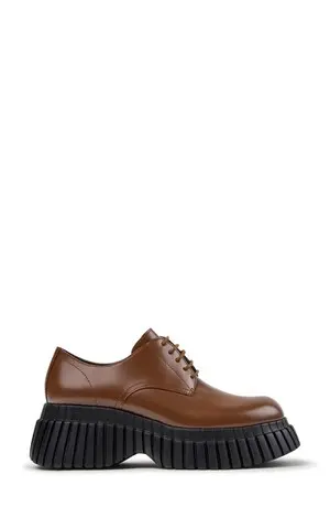 Camper Leather Derby With Chunky Ribbed Sole