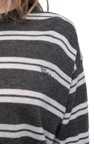 Zadig&Voltaire Swapy Stripe Cashmere Sweater - Anthracite