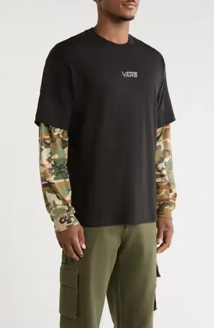 VANS Easy Living Layered Cotton Graphic T-shirt