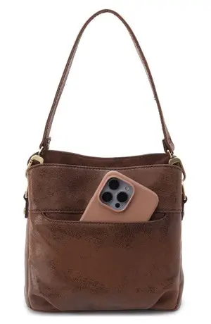Hobo Starr Convertible Leather Shoulder Bag With Braided Trim