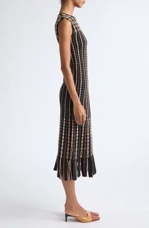 Ulla Johnson Amina Fringe Knit Midi Dress