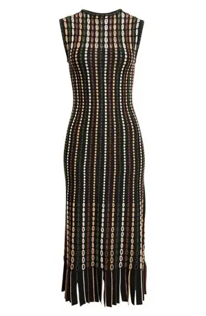 Ulla Johnson Amina Fringe Knit Midi Dress