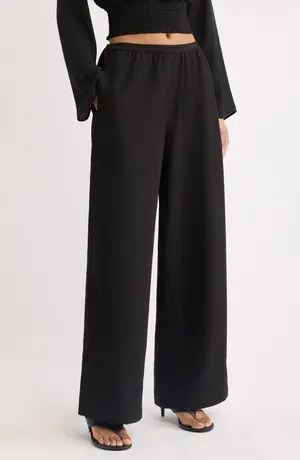 Solid & Striped Abigail High Waist Wide Leg Pants - Noir