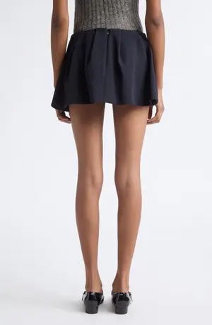 SHUSHU/TONG Pleated Wool Miniskirt