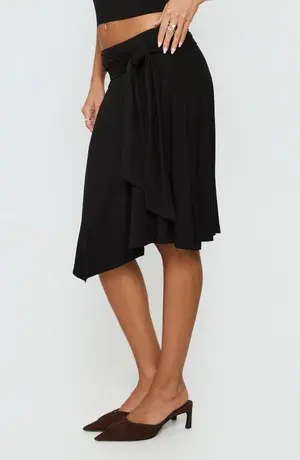 Princess Polly Soft Focus Tie Waist Midi Skirt